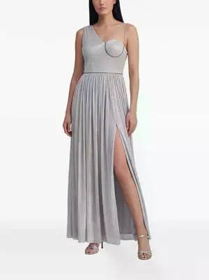 Vintage One-shoulder Pleated Maxi Dress