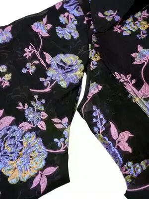 PSOPHIA Floral-print Oversized Coat - Black