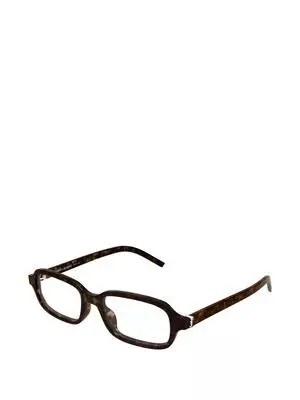 Saint Laurent Tortoiseshell-effect Rectangle-frame Glasses - Brown