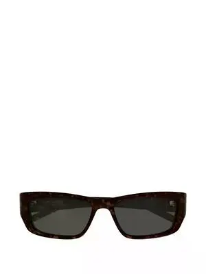 Saint Laurent Jazz Rectangle-frame Sunglasses - Brown