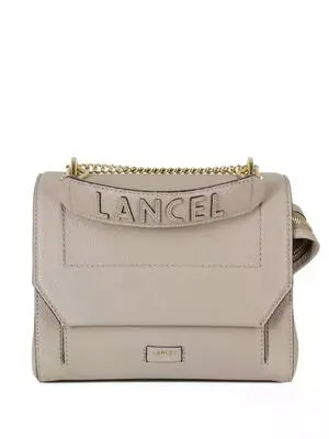 LANCEL Medium Ninon Logo-plaque Pebbled Cross Body Bag - Neutrals
