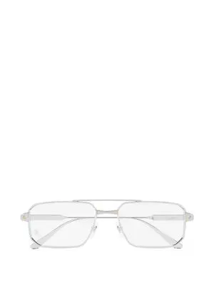 Cartier Santos De Geometric-frame Glasses - Silver
