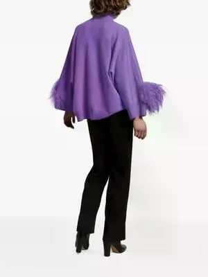 Alberta Ferretti Feather-trim Roll-neck Sweater