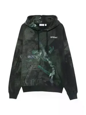 Off-White Graphic-print Drawstring Hoodie - Black