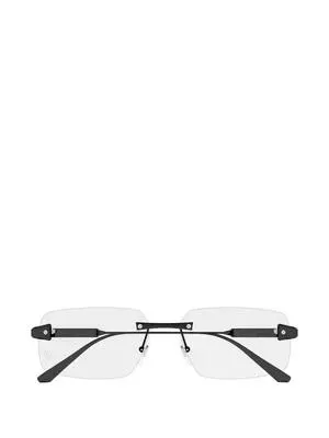 Cartier Rimless Santos De Glasses - Black