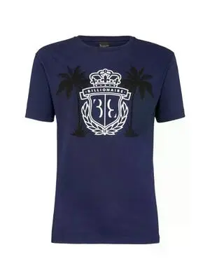 BILLIONAIRE Palm-print Crest-motif T-shirt