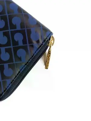 GHERARDINI Softy Logo-pattern Zip-around Wallet - Blue