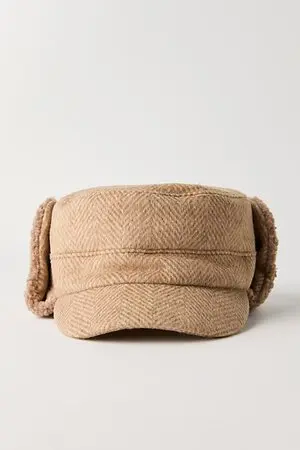 Free People Cozy Convertible Cadet Hat - Beige