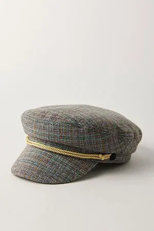 Free People Heritage Plaid Cadet Hat - Brown Combo