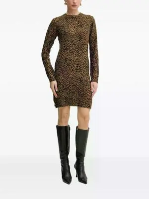 MORGAN Animal-print Mini Dress - Brown