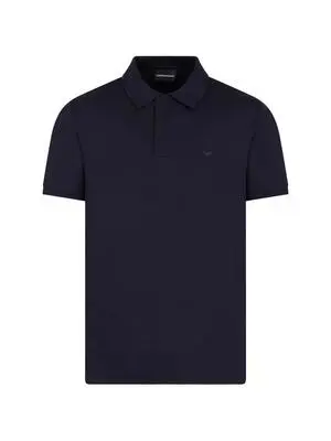Emporio Armani Logo-embroidered Polo Shirt - Blue