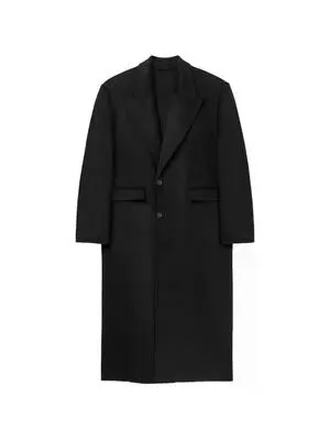 Séfr Tetsu Peak-lapel Single-breasted Coat - Black