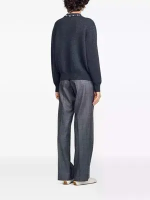Sandro Crystal-embellished Polo Sweater