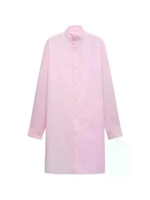 Marni Poplin Longline Shirt With Raised Stripes