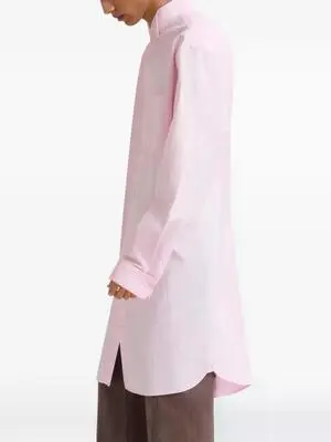 Marni Poplin Longline Shirt With Raised Stripes