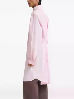 Marni Poplin Longline Shirt With Raised Stripes
