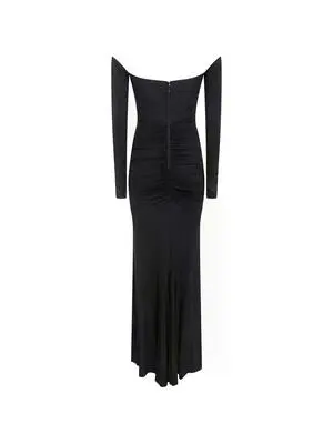 Elisabetta Franchi Ruched Maxi Dress