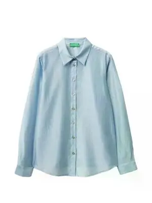 BENETTON Slub-texture Shirt - Blue