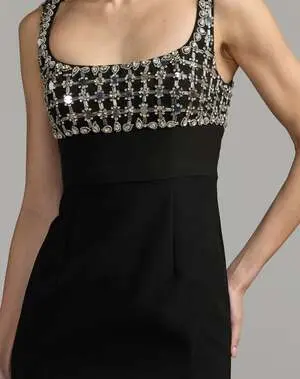 Mac Duggal Sleeveless Crepe Gown With Embellished Bodice