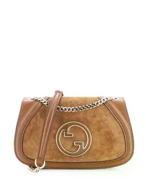 Gucci Blondie Nm Chain Crossbody Bag Leather And Suede Medium Shoulder Bag - Brown