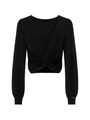 TWINSET Twist-detail Cropped Sweater - Blue