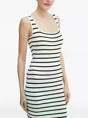 MORGAN Striped Ribbed-knit Midi Dress