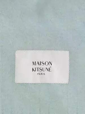 Maison Kitsuné Baby Alpaca Logo-patch Fringed Scarf - Blue