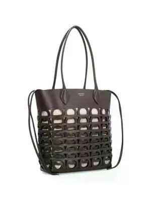 FERRAGAMO Gancini Cut-out Leather Tote Bag