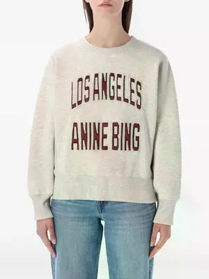 ANINE BING Harry Logo-patch Sweatshirt - Neutrals