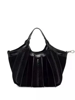 GIANNI CHIARINI Medium Dua Braided Leather Tote Bag - Black