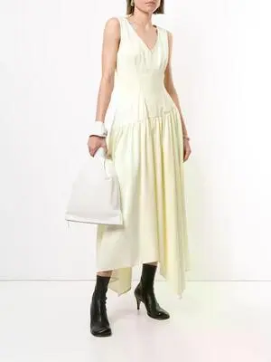 3.1 Phillip Lim Asymmetric-hem V-neck Dress - Yellow