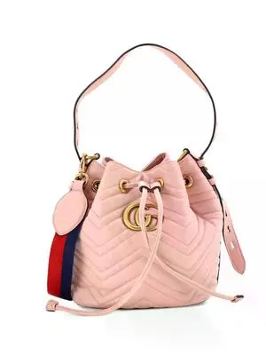 Gucci Gg Marmont Matelasse Leather Small Bucket Bag - Pink