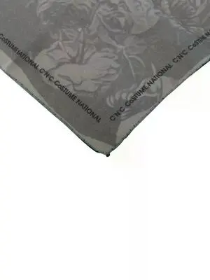Costume National Floral-print Silk Scarf - Grey