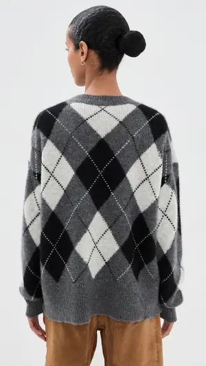 NILI LOTAN Donnika Argyle Cashmere Sweater