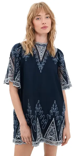 Sea Vali Embellished Mini Dress - Blue