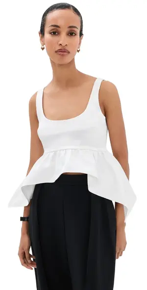 Azeeza Esme Satin Top - White