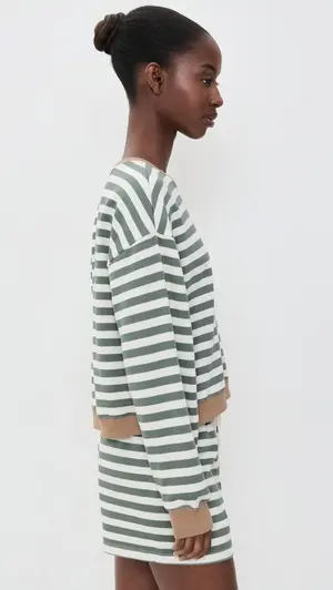 Z Supply Low Key Stripe Sweatshirt - Monstera