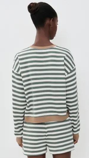 Z Supply Low Key Stripe Sweatshirt - Monstera