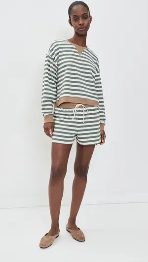 Z Supply Low Key Stripe Sweatshirt - Monstera