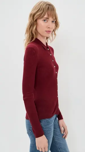 PISTOLA Korey Wool Featherweight Rib Cardigan