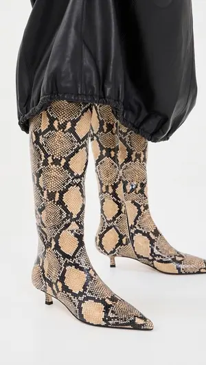 AeydĒ Sabrina Snake Print Calf Leather Boots