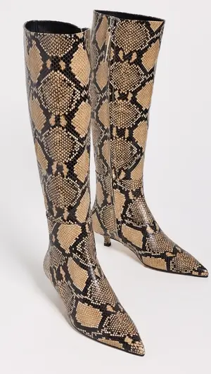 AeydĒ Sabrina Snake Print Calf Leather Boots