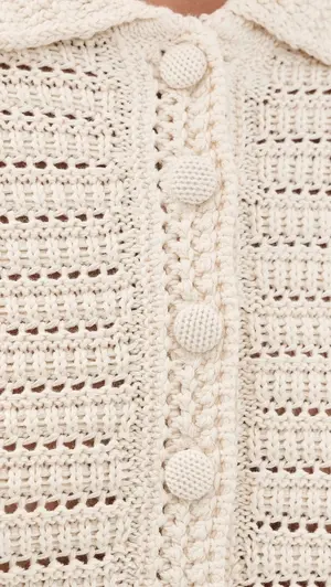 Madewell Pointelle Knit Peplum Cardigan