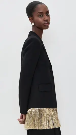 SIMONMILLER Odette Crepe Fringe Blazer