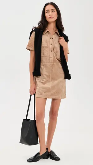 Z Supply Leone Faux Suede Dress