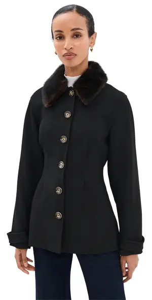 Veronica Beard Severine Tailored Dickey Jacket - Black
