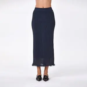 SMART AND JOY Long Ribbed Knit Skirt