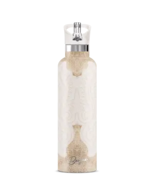 MY BOUGIE BOTTLE Neutrals Paniolo|tan Hawaiian Cowboy Stitch Water Bottle - Brown