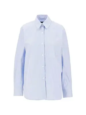 Emporio Armani Striped Cotton Shirt - Sky Blue