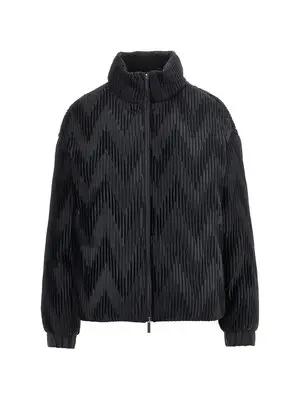 Emporio Armani Velvet Down Jacket - Black